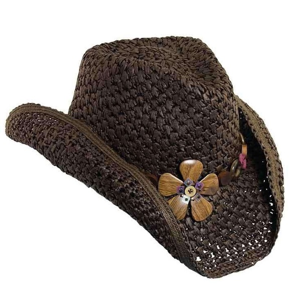 DCM | Accessories | Dpc Crochet Paper Western Cowboy Hat With Wood ...